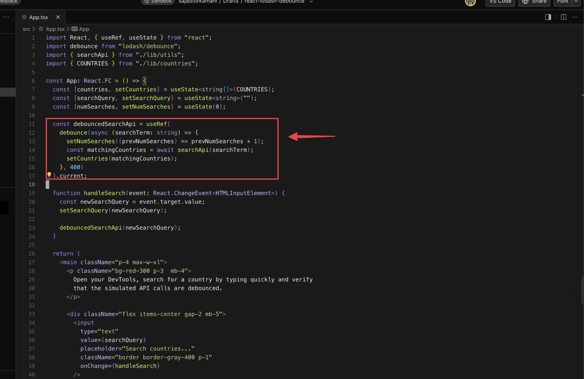 Debounce API calls in React using lodash | Sajad Torkamani
